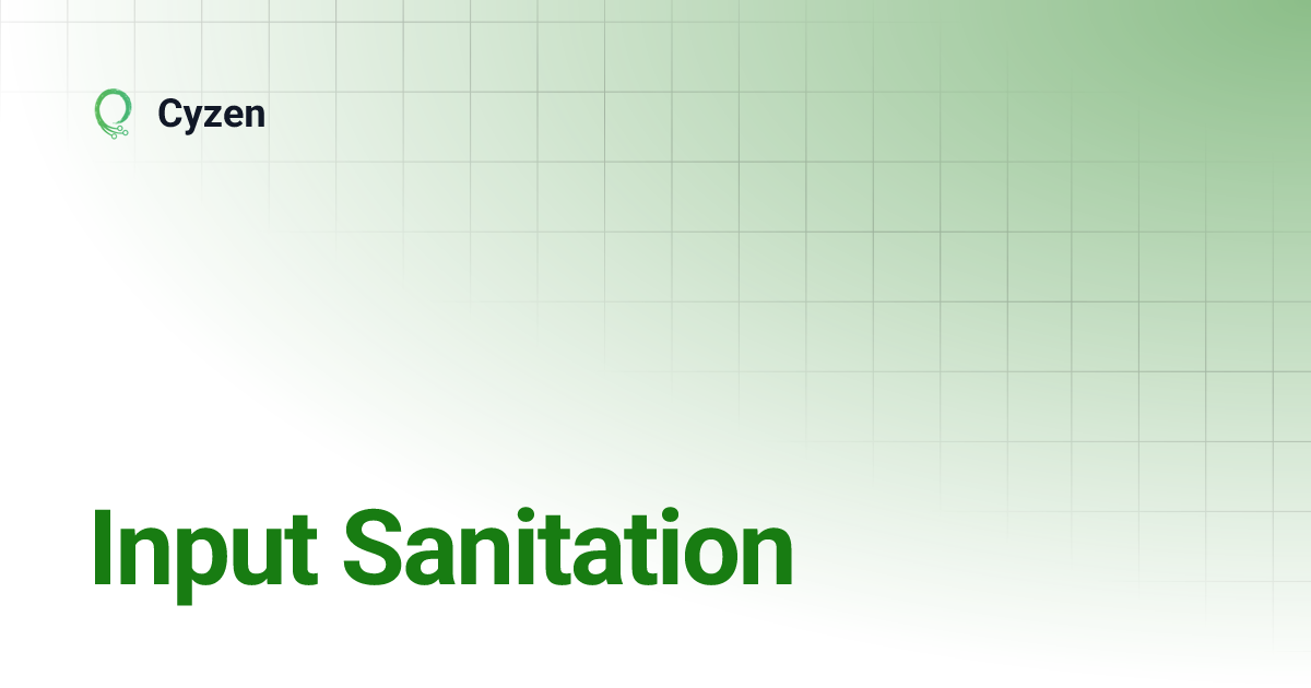 Input Sanitation | Cyzen
